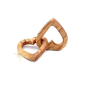 Customized Gifts, Olive Wood Hearts, Personalized Valentines Day Gift, Together Forever, Unique and Cute for Engagement, Wedding, Anniversary, interwind interlocking hearts for her, him, wife, husband