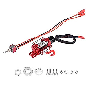 VGEBY RC Car Winch, 1:10 RC Scale Electric Metal Winch RC Model Vehicle Winch Compatible for SCX10 D90 D110 TF2 TRX4 KM2 Rc Winch Rcwinch