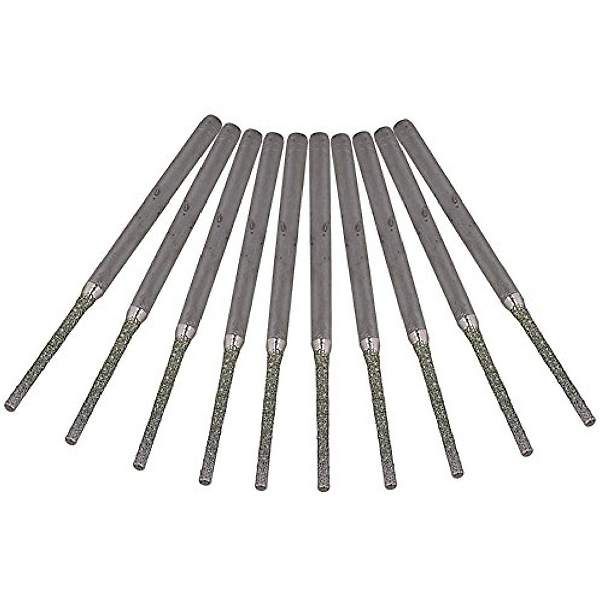 BQLZR 1.5MM Silver Extended Gems Diamond Drill Bits Bowlder Pearls Jewelry Agates Hole Drill Bits Diamond Coated Tip Pack of 10