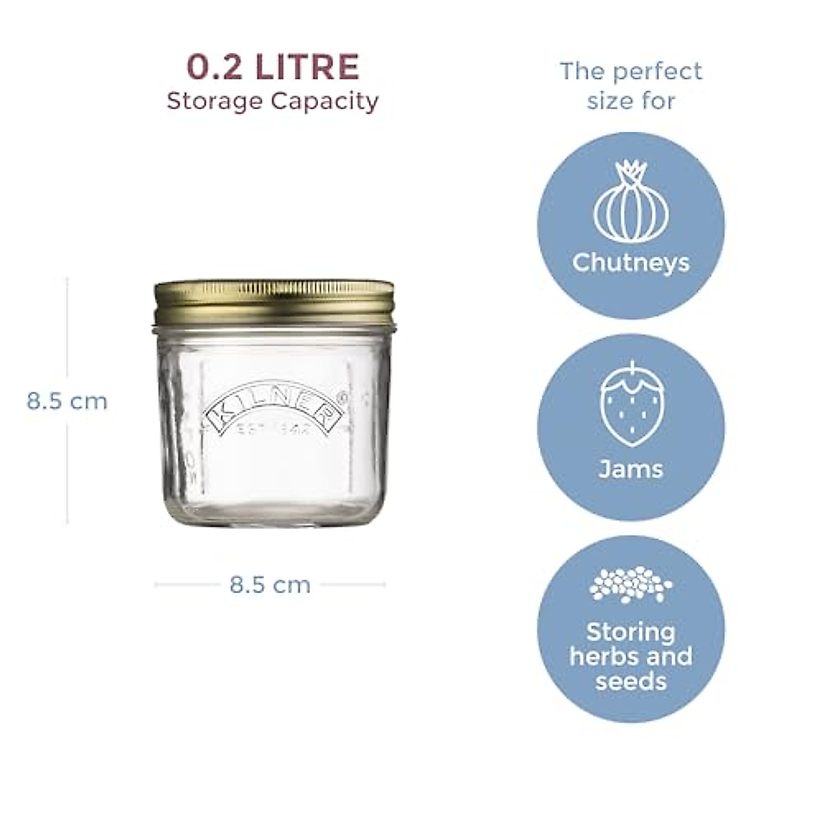 Kilner Wide Mouth Preserve Jar 0.2 Litre