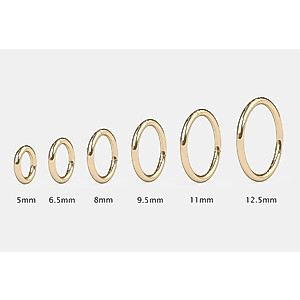14k Rose Gold Hoop Earring Cartilage or Nose Piercings Choose From 4 Sizes - Petite Earrings 22 or 20 Gauge For Sensitive Ears Nickel Free (20G 5/16")