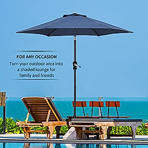 7.5FT Patio Umbrella Outdoor for Garden Umbrella with Push Button Tilt (Navy Blue)