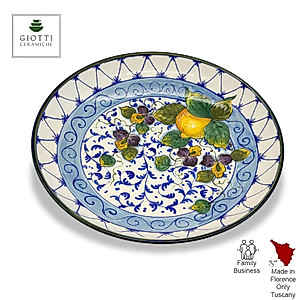 X Large Ceramic Bowl for Kitchen - Italian dinnerware pasta bowl - Platter serving tray - Hand painted Tuscan pottery bowls - Made in Italy plates set - Ceramics salad tuscan soul pottery