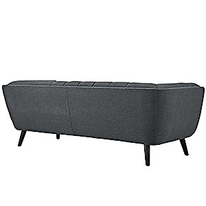 Modway Bestow Upholstered Fabric Button-Tufted Sofa In Gray
