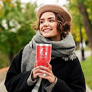 Customizedbee Personalized 30 oz Coffee Tumbler with Engraved Name, Stainless Steel Custom Tumbler Cup Mug With Lid Straw, Personalized Christmas Thanksgiving Anniversary Birthday Gifts for Women Men