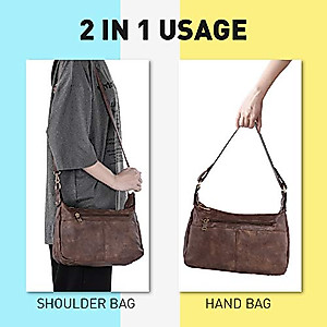Katloo Medium Hobo Bag Women Purse Handbag PU Leather Crossbody Bag Shoulder Phone Pouch Tote Bags Ladies Satchel Wallet(Coffee)