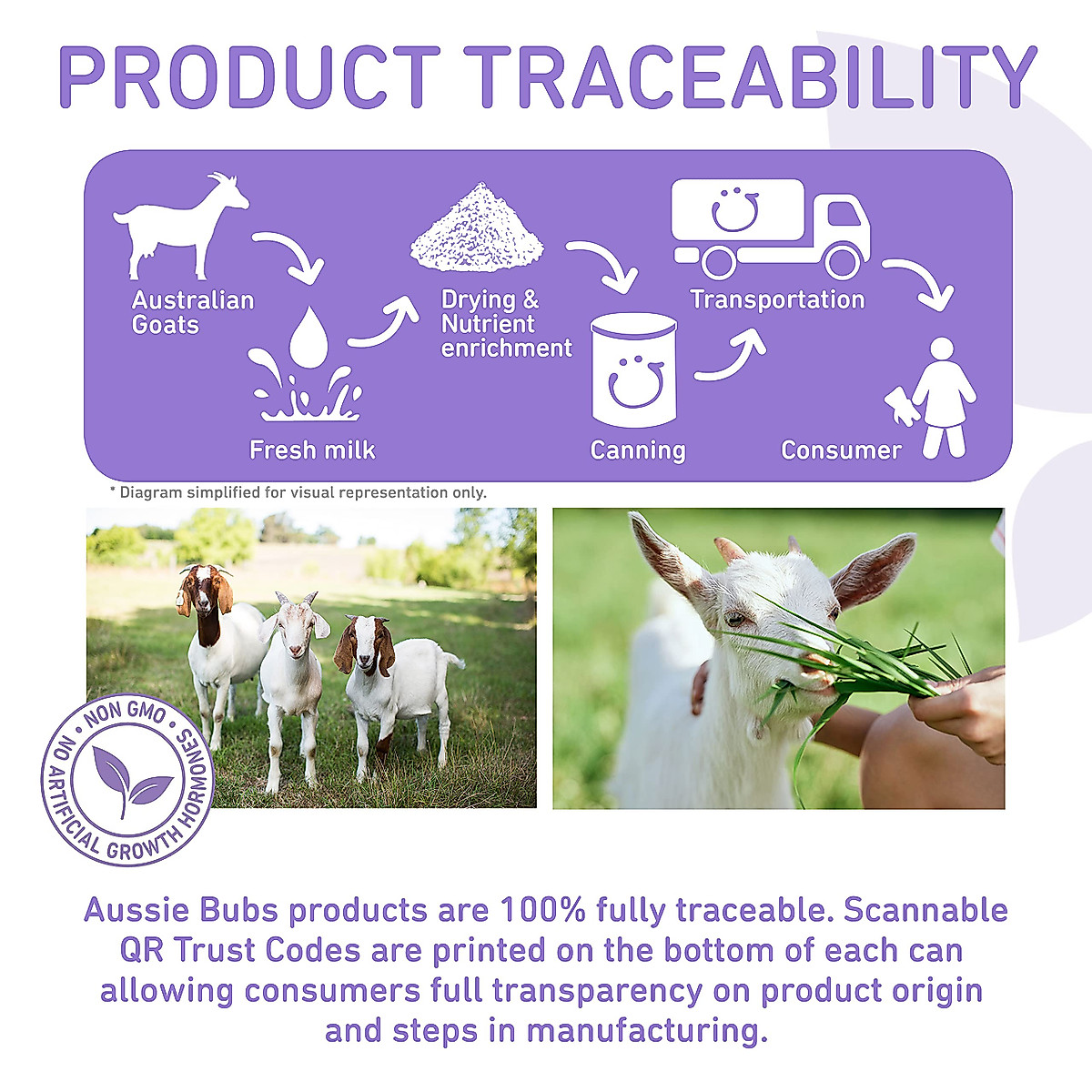 Aussie Bubs Australian Goat Milk-based Toddler Formula, Powder, 28.2 oz (3 Cans)