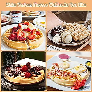 FineMade Double Mini Waffle Maker with 4 Inch Dual Non Stick Surfaces, Excellent Small Waffle Iron for Families, Kids and Individuals