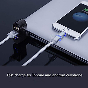 Sudroid USB Port Splitter, 3 Port USB 3.0 Expander Splitter [90°/180° Degree Rotatable] for Laptop, Xbox, Wii, PS3, PC, MAC, Mac Book, Tablet, Tab, Console, Printer, Camera(Black)