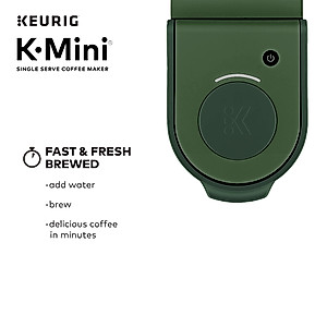 Keurig K-Mini Single Serve Coffee Maker with 6-12Oz Cup Sizes, Quick Brewing, and Removable Drip Tray (Evergreen, Renewed)
