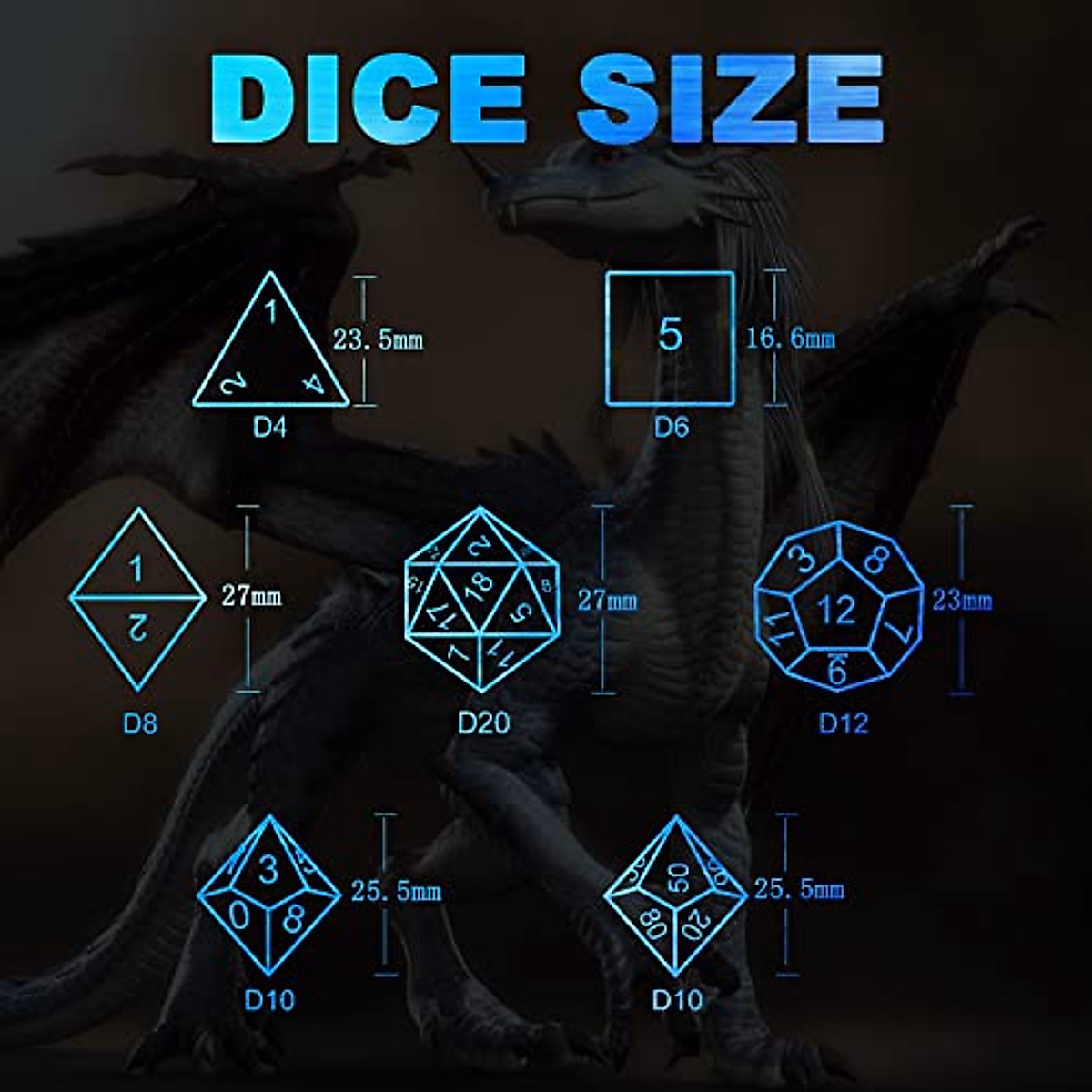 DND Dice Rechargeable with Charging Box, Light up Dice 7 PCS LED Electronic Dices, Dungeons and Dragons Dice Polyhedral Dice Sets for Tabletop Games ZHOORQI D&D Dice Role Playing Game (3 Color Light)