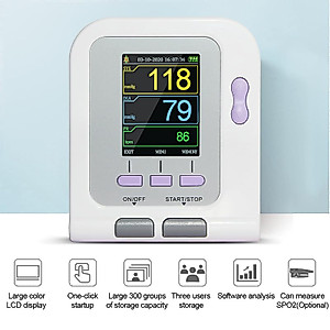 CONTEC Fully Automatic Blood Pressure Monitor Upper Arm Cuff 3 Mode 3 Cuffs Electronic Sphygmomanometer 300 Sets Memory