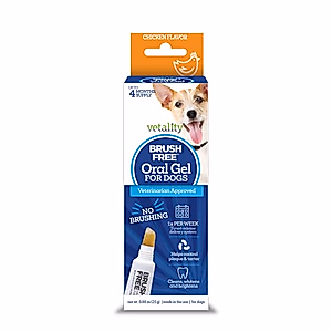Vetality Brush Free Oral Gel for Dogs | Vet Formulated Dental Care with ProLong Technology | Cleans Teeth and Gums