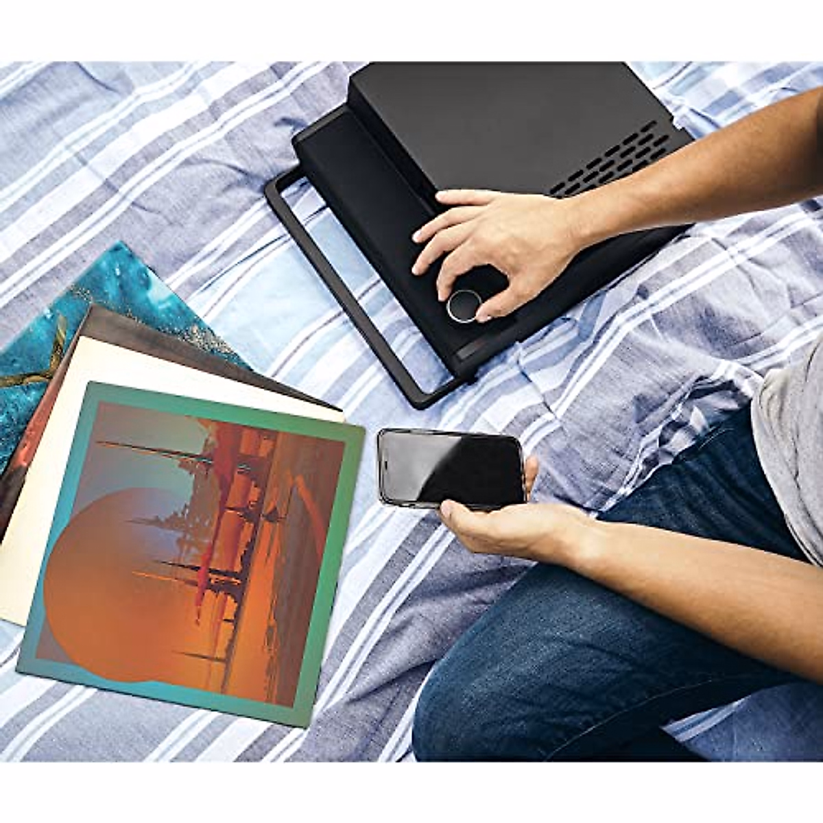 Victrola Revolution GO 3-Speed Bluetooth Portable Record Player with Built-in Speakers | Black VSC-750SB-BLK