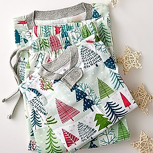HonestBaby Family Matching Holiday Pajamas Organic Cotton for Men, Women, Kids, Toddlers, Baby Boys, Girls, Unisex Pets , Feelin' Pine, 2T