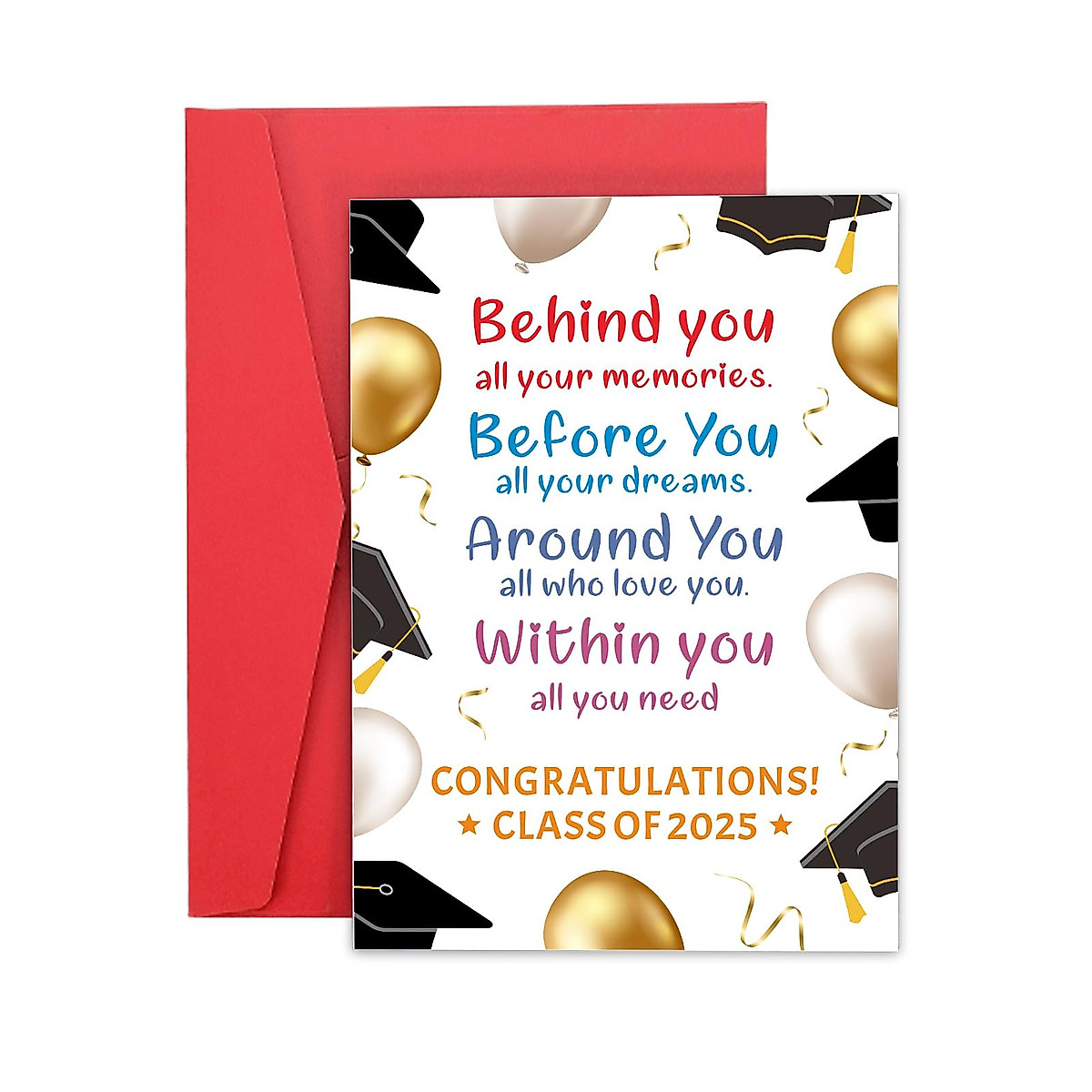 ARKUKU 2025 Graduation Card for Him Her, Graduation Card for High School College, Class of 2025 Card Gift, 2025 Graduation Card, Inspirational Congratulation Card for High School College Graduation
