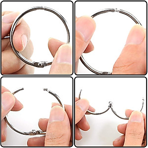 Neworkg 30 Pcs Book Rings, Loose Leaf Rings(1.5 inch), Nickel Plated Steel Binder Rings with a Metal Hole Puncher