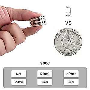 RHINOCATS 60 pcs Refrigerator Magnets，Fridge Magnets，Tiny Magnet, Multi-Use for Office, Hobbies, Crafts and Science, Tiny Size：5mm x 3mm(DxH)