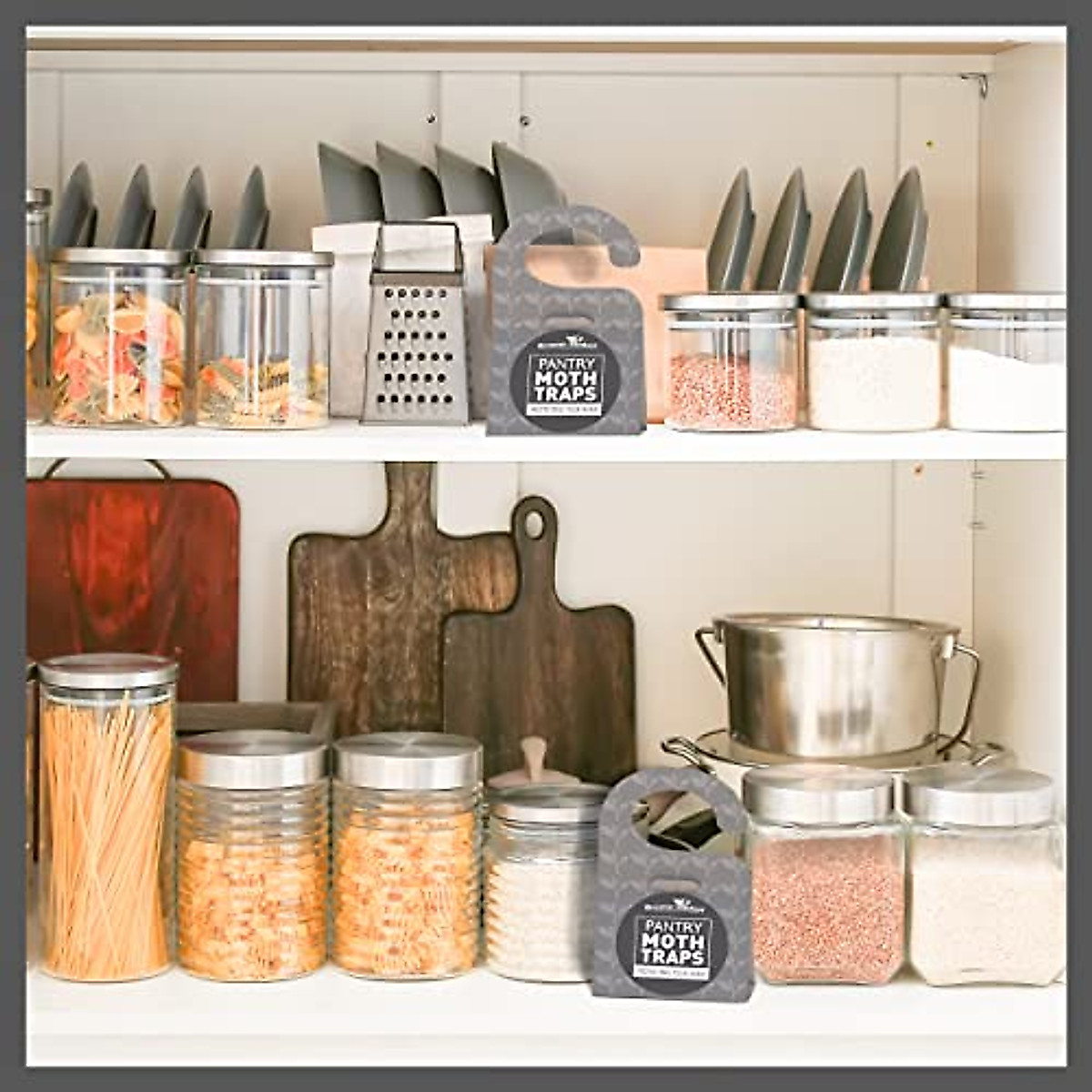 Greener Mindset Moth Traps for House - 7 Pack, Indoor Pheromone Pantry Moth Trap with Convenient Hook for Home Infestation Prevention