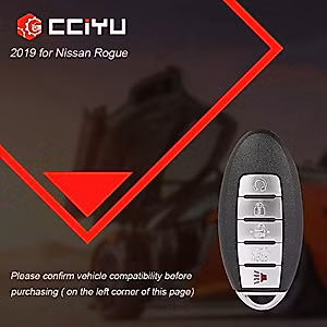 cciyu X 1 Remote UNCUT ignition key fob 5 Buttons Keyless Entry Remote Fob 433 MHZ 4A chips for SUV 19 for N issan Rogue with FCC/OE S180144110 KR5S180144106 7812D-S108106 285E3-6FL7B
