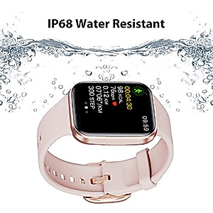 WalkerFit A1 Smart Watch for Woman Man, Fitness Tracker with Heart Rate/Sleep Monitor,Pedometer, IP68 Waterproof, 1.7" Touch Screen, Activity Tracker with Calories, Support Android iPhone iOS, Pink