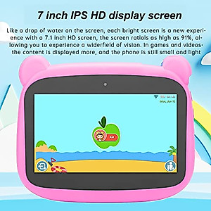 Dpofirs Kids Tablet Gifts, 7in HD Tablet for Boys Girls, 2GB RAM 32GB ROM Android 10.0 Toddler Tablet, Bluetooth, WiFi, GPS, Dual Camera, Android Tablet PC Gifts for Christmas(Pink)