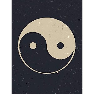 Wee Blue Coo Painting Drawing Taoist Philosophy Yin Yang Black White Affiche Unframed Wall Art Print Poster Home Decor Premium