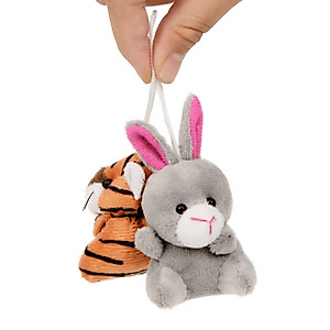 Maliweg 16-Pack Mini Animal Plush Toy Set, Soft Plush Toys for Kids Party Favors, Keychain Ornament,Birthday Party Supplies,Prize Rewards