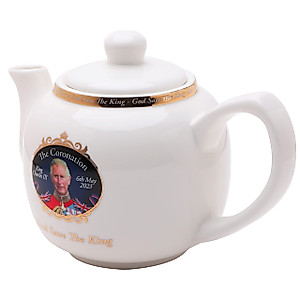 Toyland® King Charles III Coronation Commemorative Tea Pot - His Majesty The King Keepsakes - British Souvenirs