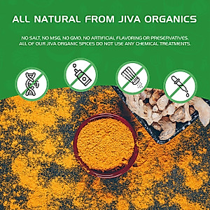 Organic Turmeric Powder 1 Pound Jar by Jiva Organics - 100% Raw with Curcumin - Lab Tested & Reports Available - Raw from India