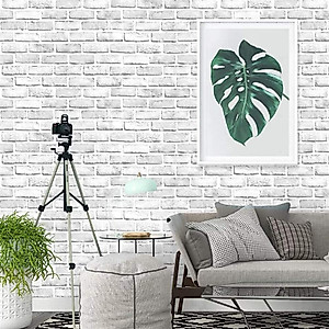 Yancorp 10ft White Gray Brick Wallpaper Peel and Stick Wallpaper Brick Vinyl Wrap,Self-Adhesive Wallpaper Backsplash Kitchen Living Room