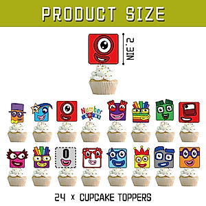 Numberblocks Party Decorations, 17 Pcs Number Theme Cake Cupcake Topper for Kids Numberblocks Birthday Party Supplies Cake Decorations