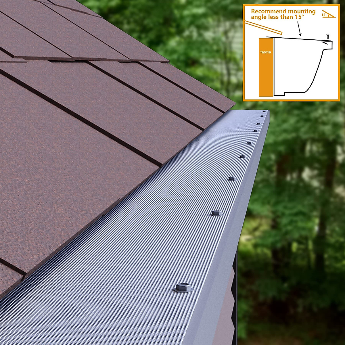 Powrocket Universal Sizes Stainless Steel Micro Mesh Gutter Guard Leaf Protection,Work for 6'',5'',4'' Gutter,Prevents Roof Clogged Downspouts,Easy to Work with and DIY,Total Covers 48Ft,White