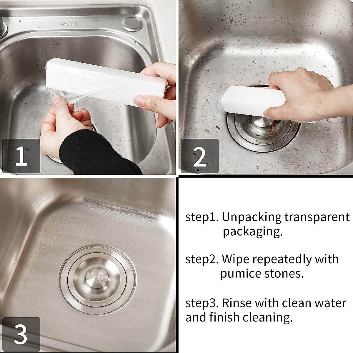 20 Pieces Pumice Stones for Cleaning - Pumice Scouring Pad, Stick Cleaner for Removing Toilet Bowl Ring, Bath, Household, Kitchen, Pool, 5.9 x 1.4 x 0.9 Inch(White)