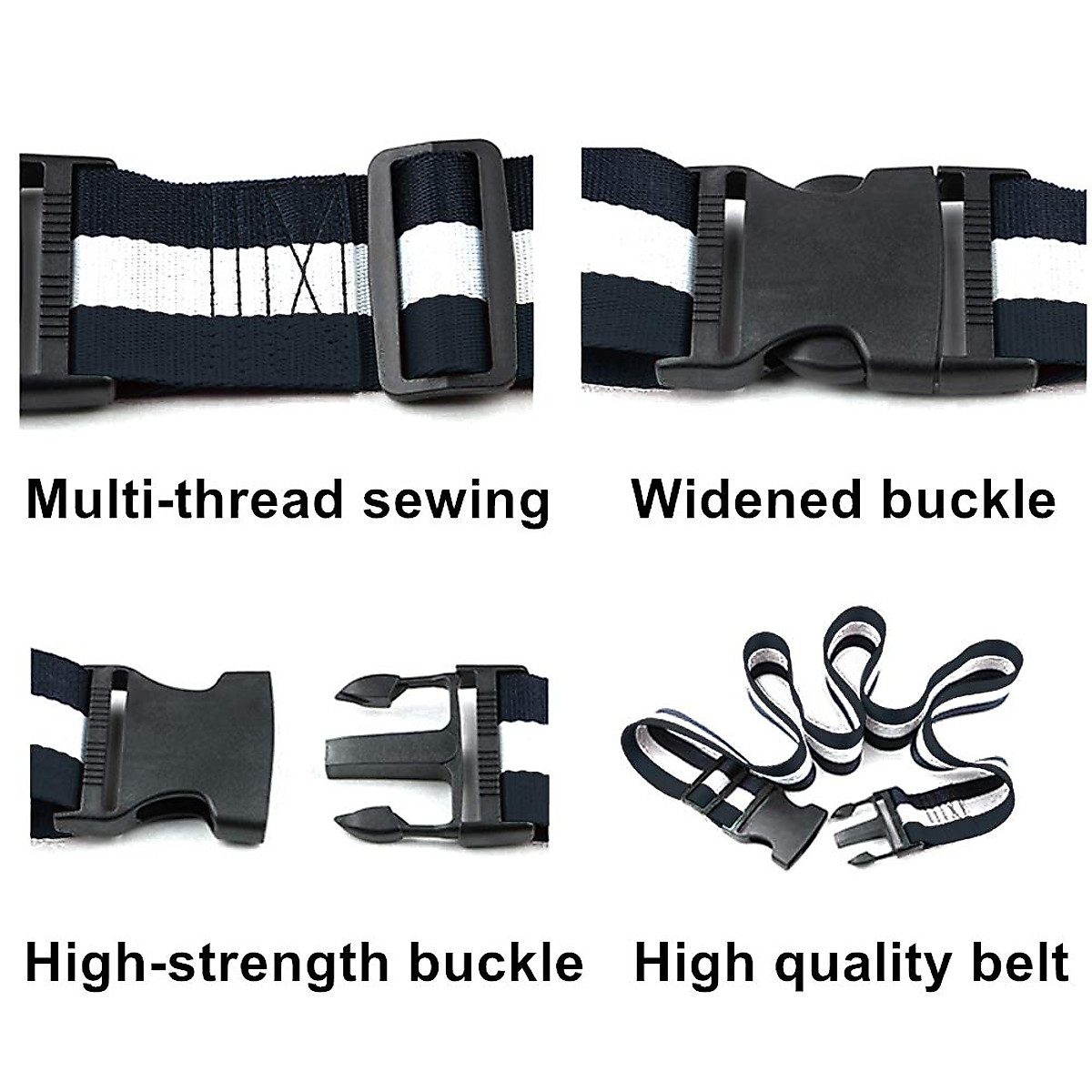ZARPMA Baby Adjustable Safety Belt,Safety Harness for Child Kid Infant Safe Strap 5 CM Width for Pushchair,HighChair,Child Chair,Stroller,Pram Buggy(Blue-White-Blue)