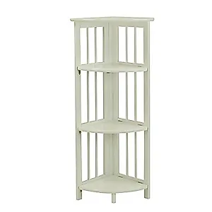 Casual Home 4-Shelf Corner Folding Bookcase, White