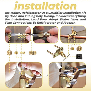 MAYITOP 1/4" O.D Poly Tubing Water Line Kit for Refrigerators, Ice Makers, Humidifiers, and Inline Water Filters