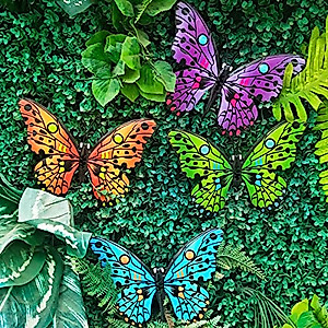 Metal Butterfly Wall Decor - 9.5" Outdoor Fence Wall Art Decor, Hanging for Garden Yard Living Room Bedroom Patio Balcony,Gift for Family Friends(4 Pack)