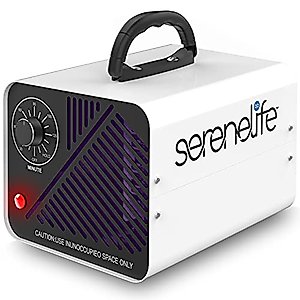 SereneLife 10,000mg/h Compact Ozone Generator - Commercial Ozone Generator Portable Industrial Ozone Deodorizer Sterilizer Odor Eliminator Machine, Up to 2000 Sq Ft Coverage - SLOZOGEN100