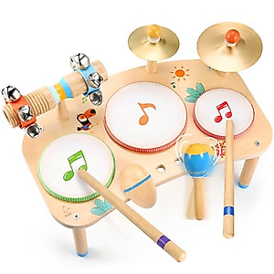 OATHX Kids Drum Set - 11 in 1 Musical Instruments for Toddlers Baby Preschool Educational Musical Toys, Montessori Toys for Kids Ages 1-6