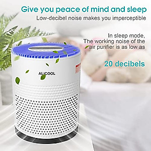 Air Purifiers - ALICOOL True H13 HEPA Air Filter Purifier for 99.97% Dust, Pollen, Mold Spores, Pets Hair, Asthma, Smoke, Sleep Mode and Night Light Air Purifiers for Bedroom Office Living Room