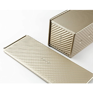 Pullman Loaf Pan w Cover Toast Mold rectangle loaf pan w lid 2.2lb dough alluminumed steel champange gold non stick baking bread pan