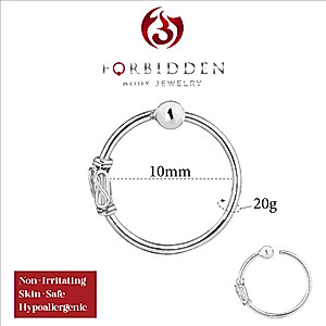 Forbidden Body Jewelry 20g Sterling Silver Bali Style Nose Hoop