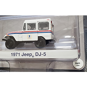 Collectibles Greenlight 29997 1971 DJ-5 Postal Service - White with Red and Blue Stripes (Hobby Exclusive) 1/64 Scale