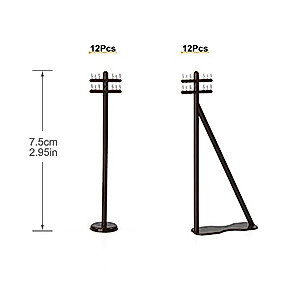 24pcs Model N Scale 1:160 Power Pole Telegraph Telephone Poles Railroad Diorama (Style B)