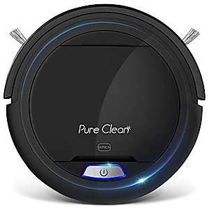 SereneLife Pure Clean Robot Vacuum Cleaner - Upgraded Lithium Battery 90 Min Run Time - Automatic Bot Self Detects Stairs Pet Hair Allergies Friendly Robotic Home Cleaning for Carpet Hardwood Floor