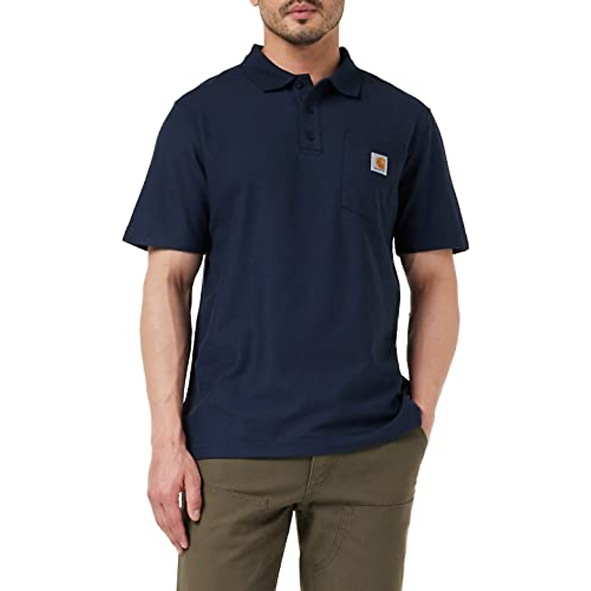 Carhartt Men's Loose Fit Midweight Short-Sleeve Pocket Polo, Navy, XX-Large