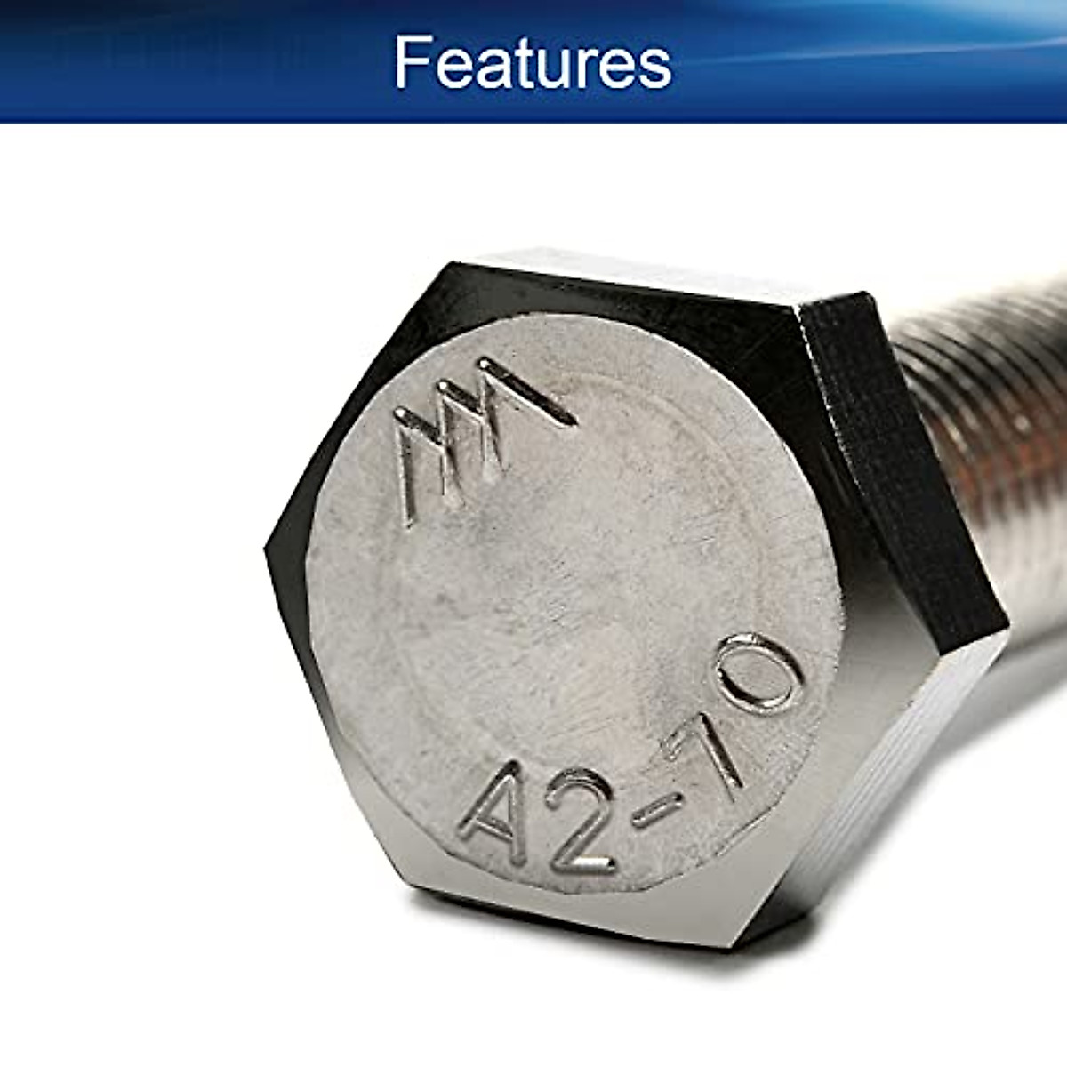 Bettomshin 5Pcs M12 x 100mm Hex Bolts, 304 Stainless Steel 1.75mm Thread Pitch Fully Threaded Metric Hex Head Screw Bolts, Hexagon Screw Bolt, Hex Tap Bolts, Silver (Overall Size 107.68x19x19mm)