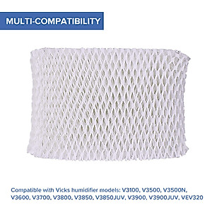 cherliyy 4 Pack WF2 Humidifier Replacement Filters Compatible with/Replacement for Filters Vicks & Kaz 3020, V3100, V3500, V3500N, V3600, V3800, V3850, V3900, ECM-250i, ECM-500, WA-8D