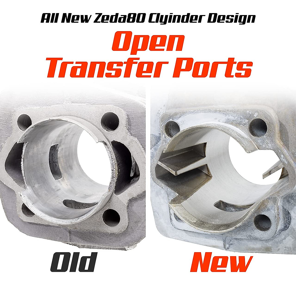 Zeda 80 Performance Bicycle Engine Kit with Dio Reed Valve & OKO Carb - Silver - Motorized Bike (36 Tooth)